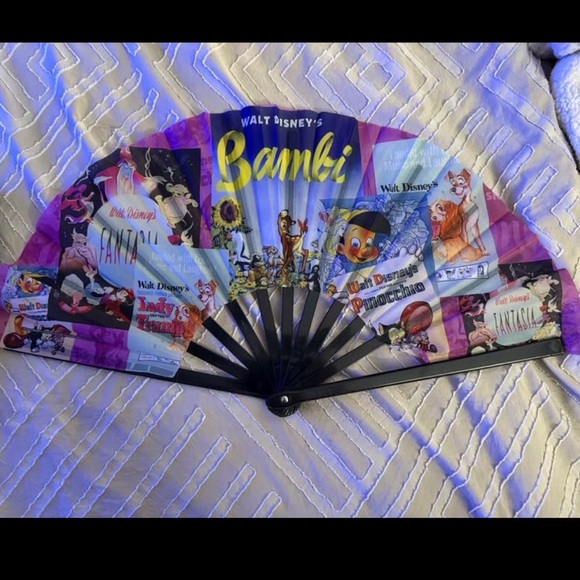 Disney | Other | Disney Classic Movie Poster Hand Fan Purple And Black ...